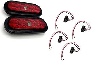 Amazon.com: T70-RW0T-KITX2 Two 6" Oval Red LED TecNiq Hybrid Reverse Lights RV Camper Trailer ...