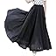 Afibi Womens Chiffon Retro Long Maxi Skirt Vintage Dress (Small, Black ...