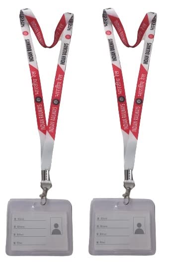 Indian Railways ID Card tag with Plastic Card Holder |Keychain Ribbon ...
