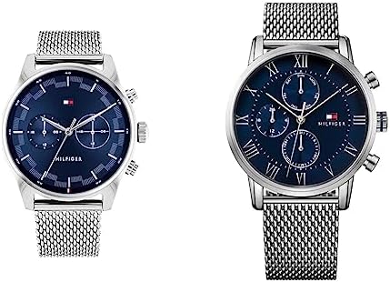 Tommy Hilfiger Multi Zifferblatt Quarz Uhr für Herren mit Silbernes ...