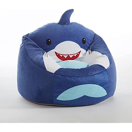 Amazon.com: Idea Nuova Baby Shark Round Bean Bag Chair for Kids, Ages 3 ...