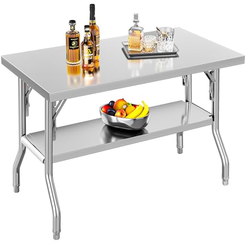 Snapklik.com : YITAHOME Stainless Steel Folding Table, 48 X 24 Folding ...