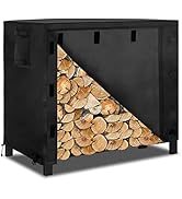 Amazon.com : OutdoorLines Outdoor Firewood Rack Cover, Waterproof Wood ...
