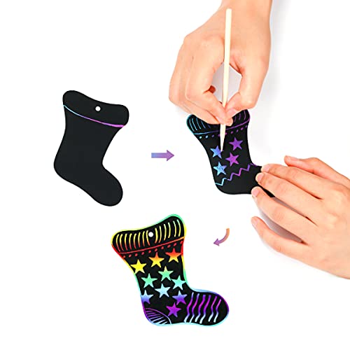 Snapklik.com : Christmas Scratch Art Paper,60 Pcs Crafts Kits Magic ...