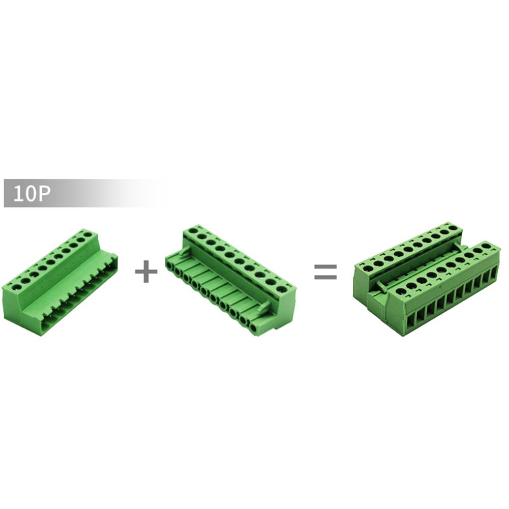 Snapklik.com : 2Pack 10-Pin 300V 10A 5.08mm Pitch PCB Mount Screw ...