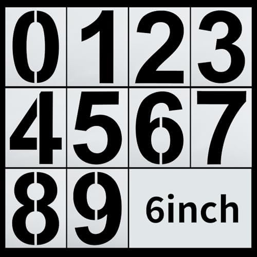 Amazon.com : 6 Inch Number Stencils, 0-9 Address Number Stencil ...