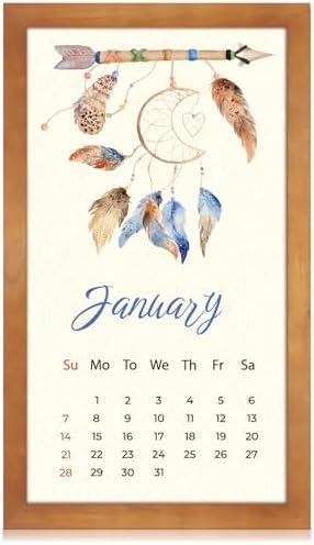 Amazon.com: RattanView Contemporary Wall Calendar Frame Large Wooden ...