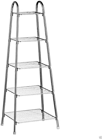 Optimal Products 5 Tier Chrome Kitchen Pan Stand Pot Saucepan Storage ...