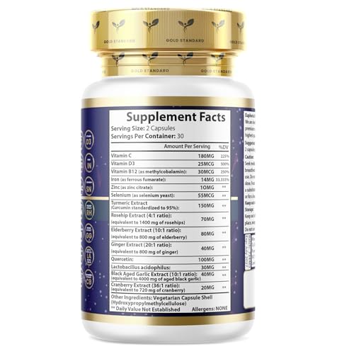 Immune Defence Support 14 in 1, Vitamin C D B, Zinc, Selenium ...