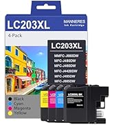 Amazon.com: LC203 XL High Yield Ink Cartridge (4-Pack, Black, Cyan ...