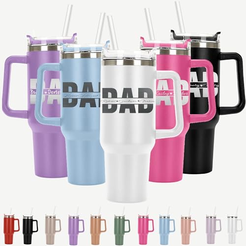 Amazon.com: Dad Personalized Laser Engraved 40oz Large Tumbler with ...