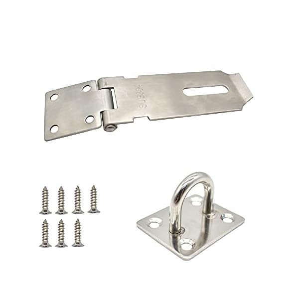 2 Pack Padlock Hasp 304 Stainless Steel Security Door Clasp Hasp Lock ...