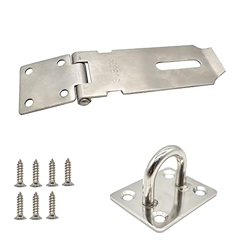 2 Pack Padlock Hasp 304 Stainless Steel Security Door Clasp Hasp Lock ...