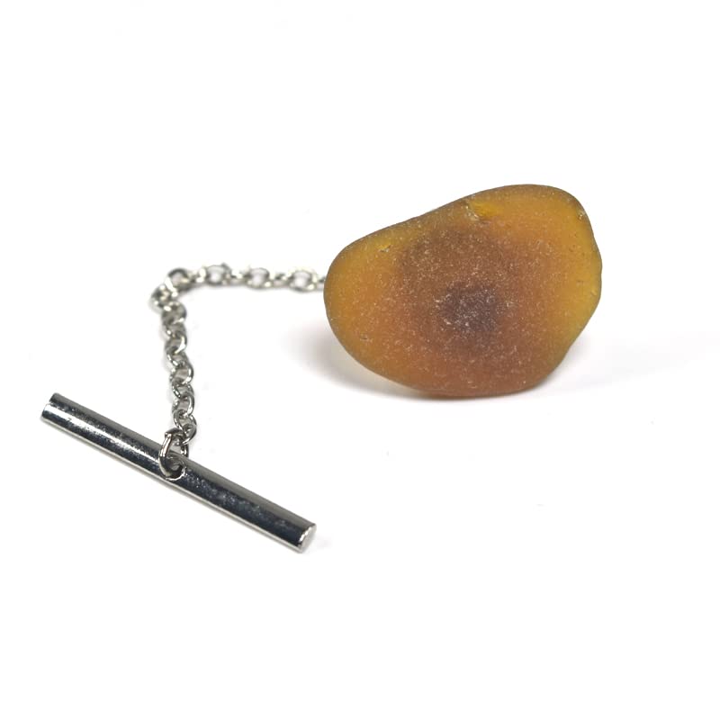 Amazon.com: Custom Genuine Surf Tumbled Amber Brown Sea Glass Tie Tack ...
