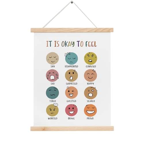 Amazon.com: It's Okay to Feel Poster, Boho Classroom Decor, Feelings ...