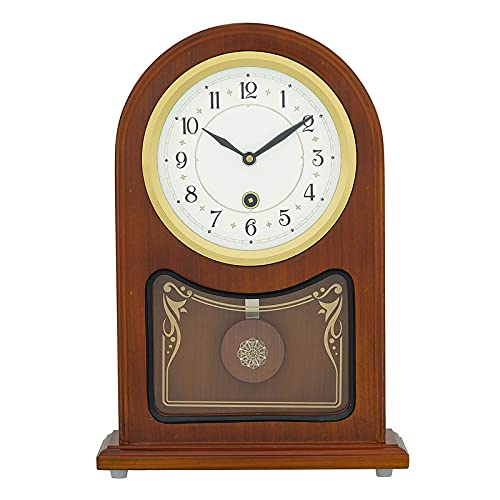 CRAFT SMITH Vertical Wooden Analog Pendulum English Numbers Table Clock ...