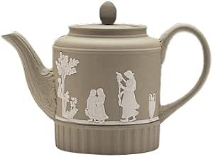 Amazon.com | Wedgwood Jasperware White on Light Taupe Teapot: Teapots