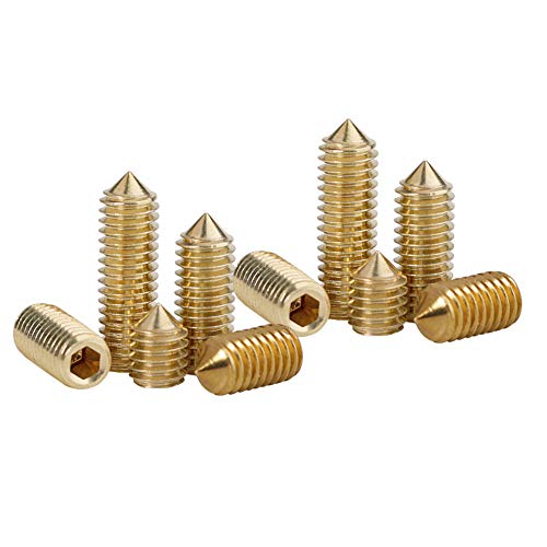 BOZONLI Grub Screws Metric Thread Brass Cone Point Hex Socket Set Screw ...