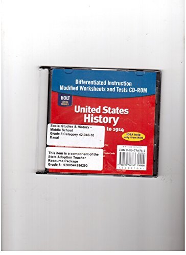 United States History: Beginnings to 1914: Differentiated Instruction ...