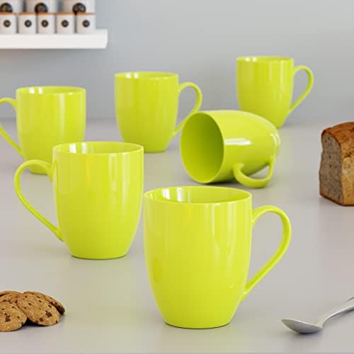 Buy The Earth Store Solid Green Coffee Mug Set of 6 Ceramic Mugs ...
