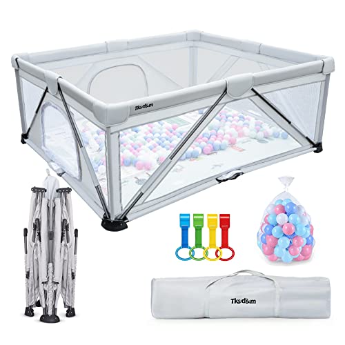 Baby Playpen Foldable, Tksd&m Large Play Yard,Playpen for Babies and ...
