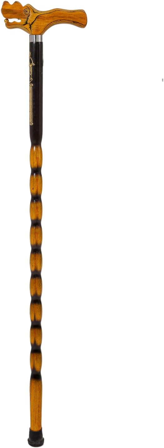 Amazon.com: THY Collectibles Wooden Cane Walking Stick with Rubber Tip ...