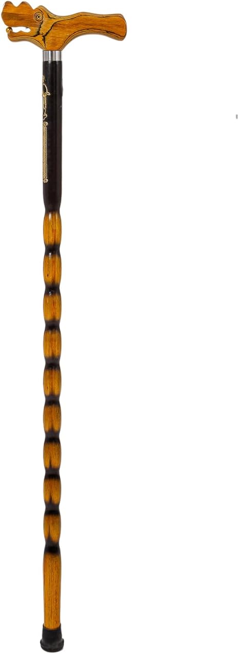 Amazon.com: THY Collectibles Wooden Cane Walking Stick with Rubber Tip ...