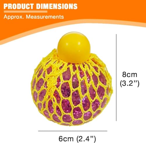 Mesh Glitter Squeeze Ball – Light Up Sensory Stress Ball, Squishy ...