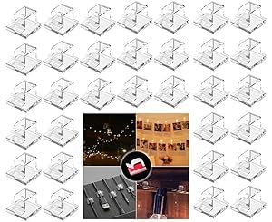 IMOX 60pcs Transparent Cable Management Clips, Small Wire Clips with ...