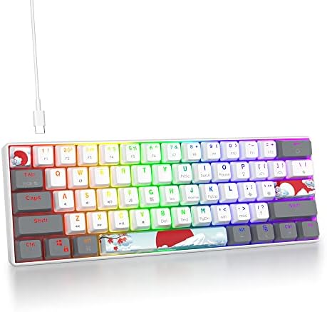 SOLIDEE Mechanical Gaming Keyboard 60%, 61 Keys Compact Mechanical ...