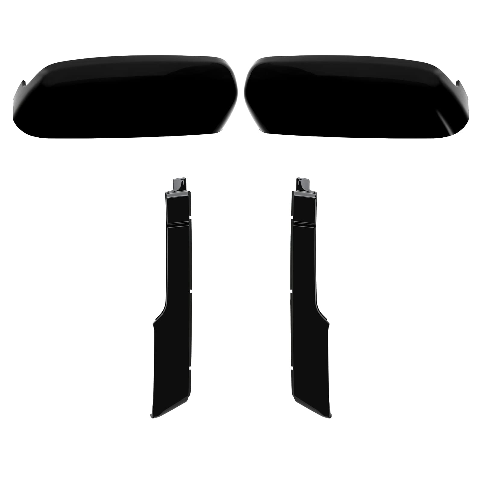 Snapklik.com : Glossy Black Towing Top+Side Clip-On Mirror Covers ...
