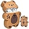 Amazon.com: Cute AirPods Cases with Bear Keychain Cartoon Biscuit Bear Design Full Protective ...