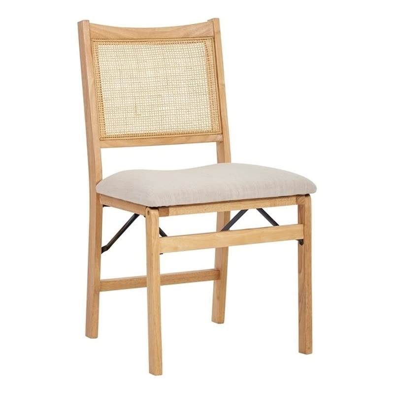 Powell Furniture Linon Lorna Rattan Cane Wood Folding Dining Side Chair ...