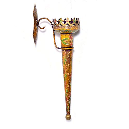 Beautiful Handcrafted Wall Decor Hand Painted Iron Torch Mashal Wall ...