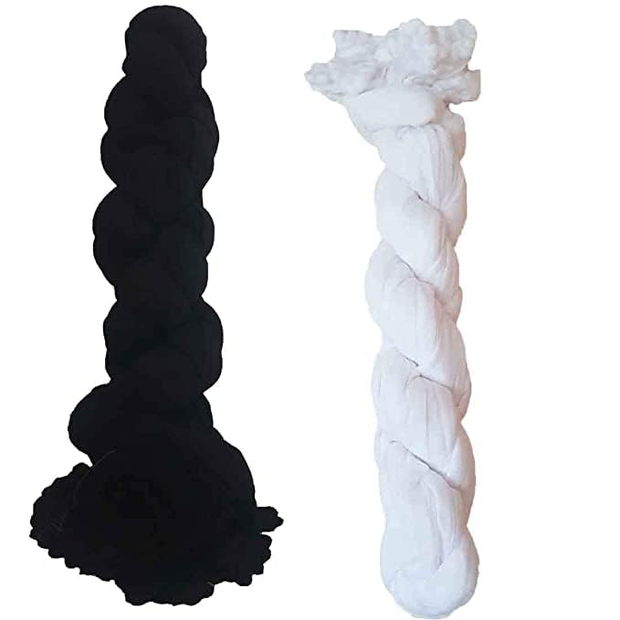 Buy Women’s Plain Synthetic Dupatta – Black & White Chunni/Odhani/Shawl ...