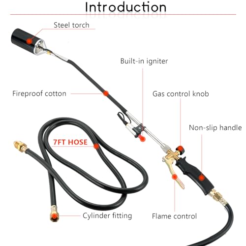 Snapklik.com : DASBET Propane Torch Weed Burner Kit High Output 500,000 ...
