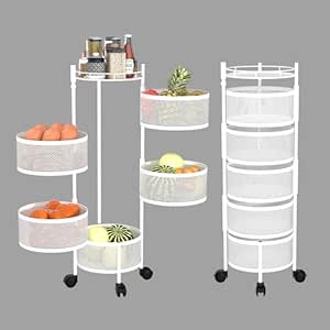Kuber Industries Set of 2 Kitchen Storage Rack | 5-Tier Round Storage ...