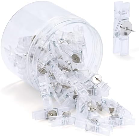 Amazon.com: TLKKUE Push Pin Clips for Cork Board, 50 PCS Transparent ...