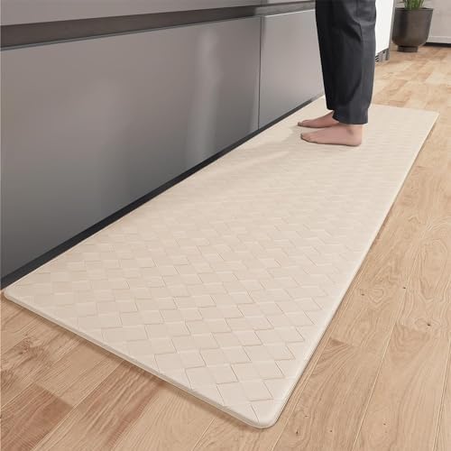 Color&Geometry Anti Fatigue Cushioned Kitchen Mat, 17"x96" Memory Foam ...