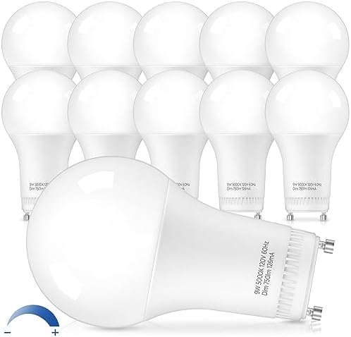 Nouscan GU24 LED Light Bulb 2 Prong A19 Long-Lasting, 5000K Daylight ...