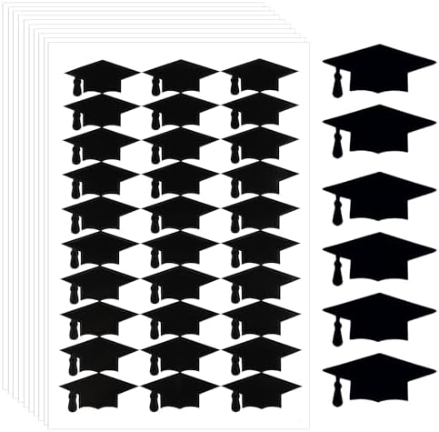 Amazon.com: Whaline 600pcs Graduation Cap Stickers Black Graduation Hat ...