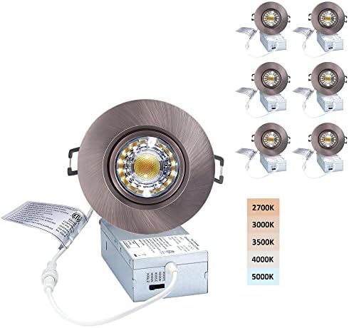 ZYC Black Recessed Gimbal Light - 10 Pack 3 Inch Recessed LED Lights ...