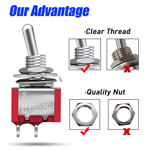 Snapklik.com : Mxuteuk 8pcs SPST Mini Toggle Switch Miniature ON/Off ...