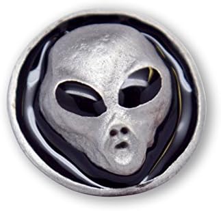 Amazon.com: Real Metal UFO Alien Head Round Tie Tack Jacket/Hat Pin ...