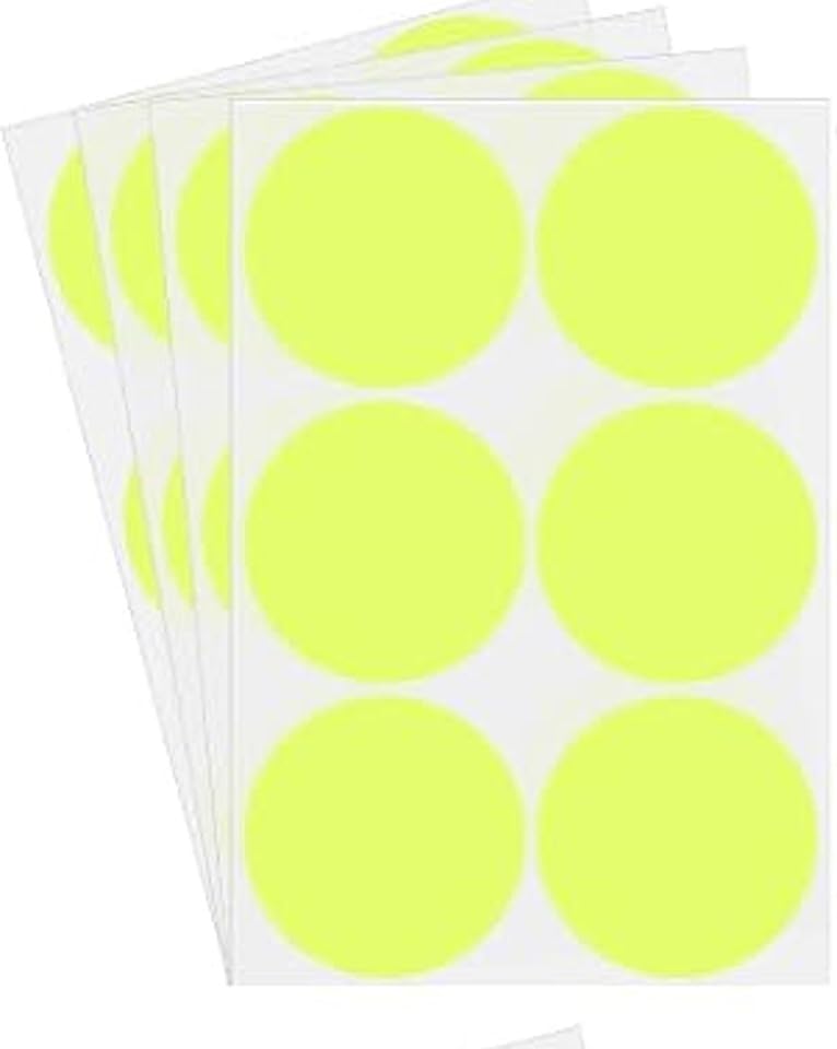 BlackDreams® 300 Piece Yellow Color 50mm (2 Inch) Round Dot Sticker ...