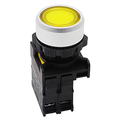 Snapklik.com : Mxuteuk Yellow LED Light Voltage 110V-220V 22mm 1NO ...