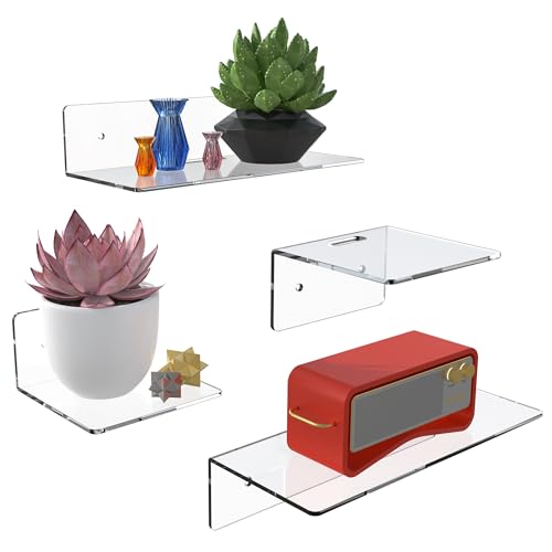 Snapklik.com : BTSD-home Clear Acrylic Shelves For Wall Set Of 4 ...