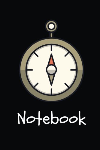 Notebook: Compass with Black background cover 6" x 9" 100 pages drawing ...