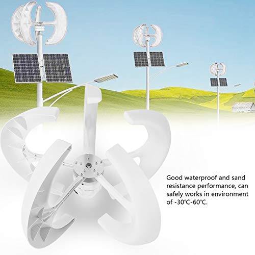 Wind Turbine Generator Kit, 600W DC12V Lantern Vertical Wind Generator ...