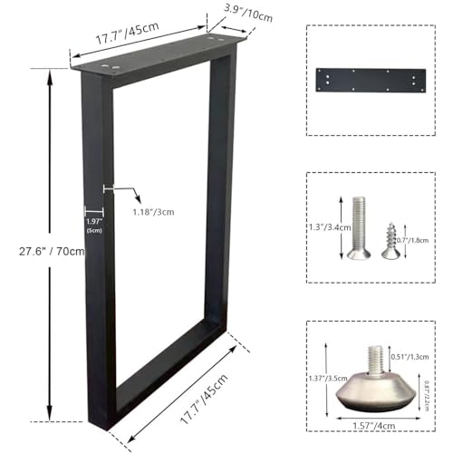 Snapklik.com : QLLY 28 Inch Square Table Legs, Industrial Bench Legs ...